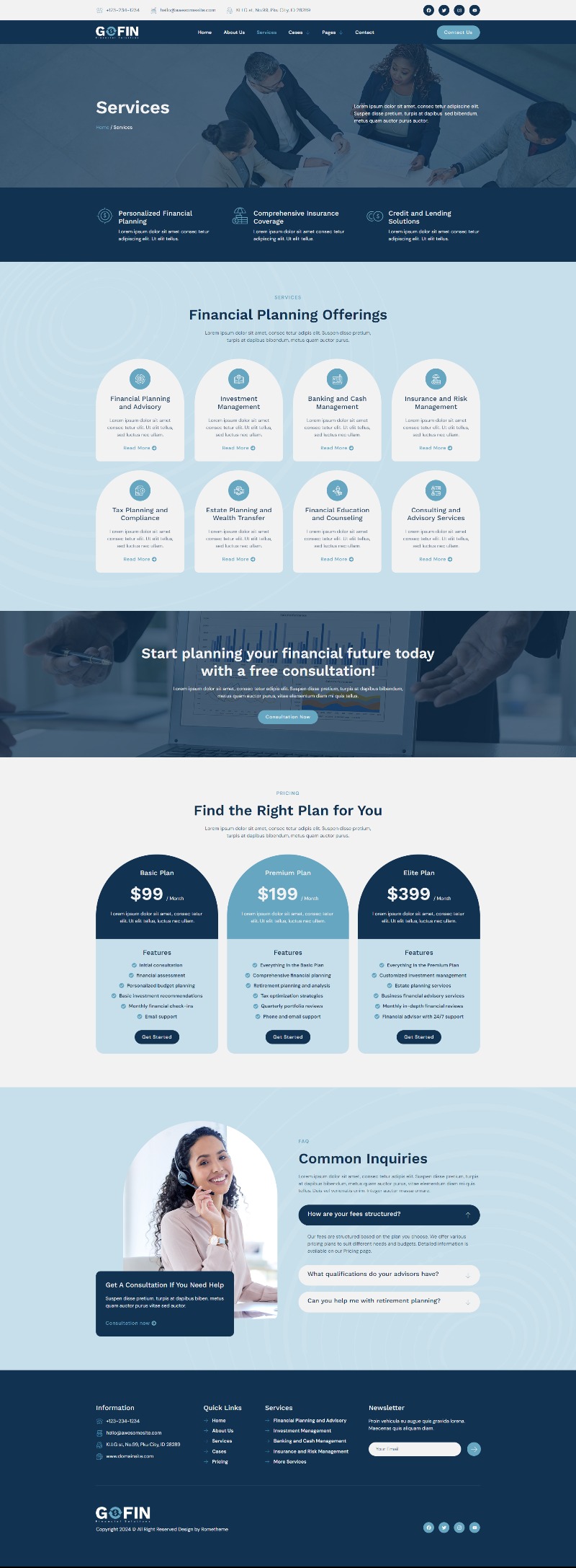 Gofin - Financial Solutions Elementor Template Kit by Rometheme ...